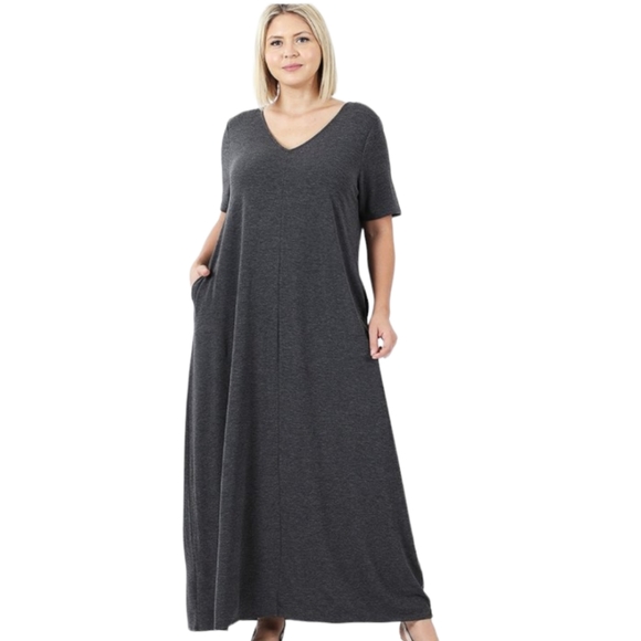 Zenana Outfitters | Dresses | New Zenana Plus Size Charcoal Short ...